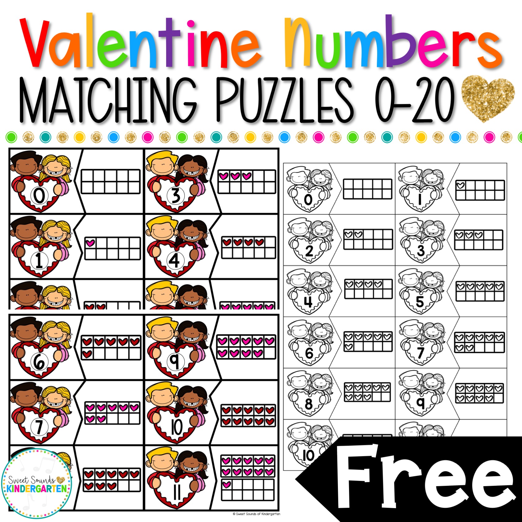 valentine puzzles freebie sign